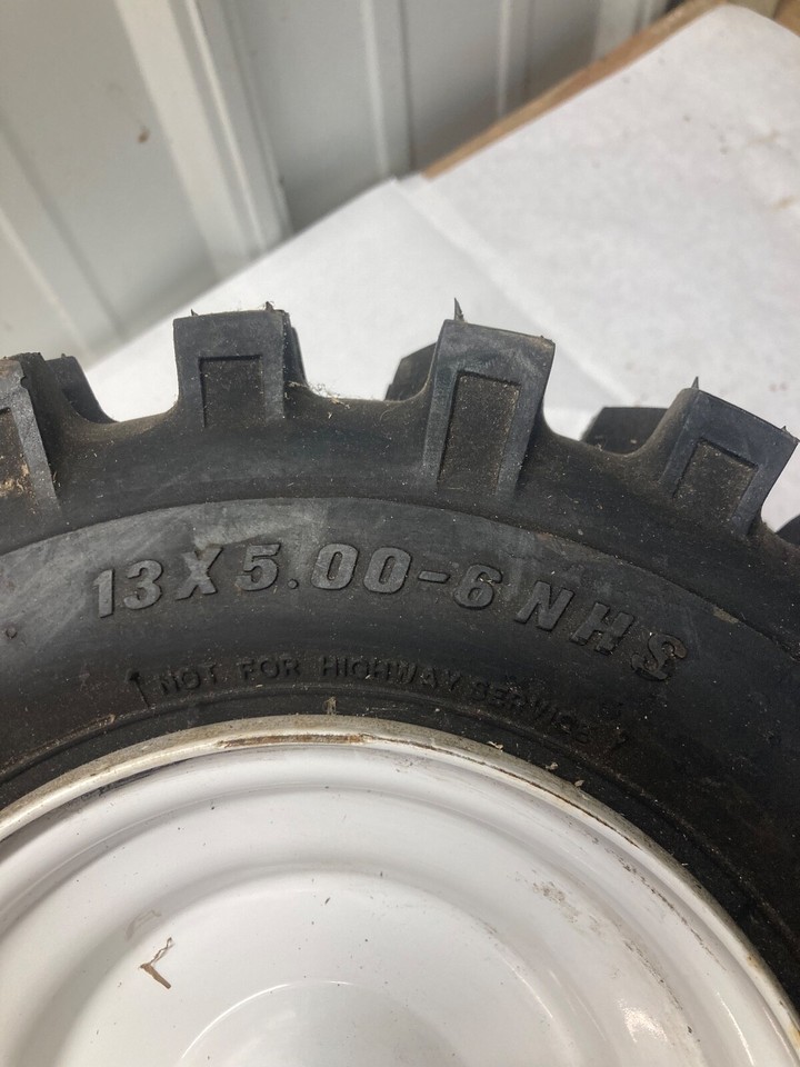 13x 5.00-6 NHS Snow Blower Thrower TIRE RIM WHEEL ASSEMBLY X-TRACK ...