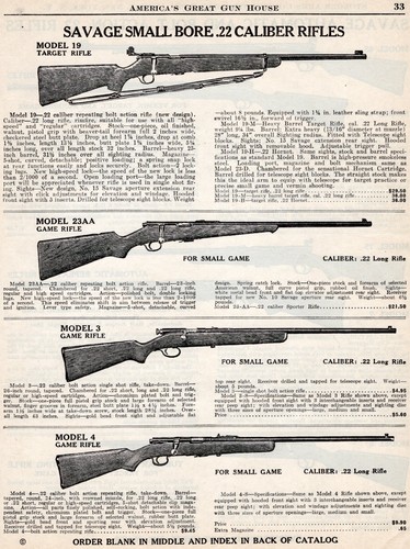 1940 Print Ad of Savage Model 19 Target Rifle & 23AA, 3, 4 Small Game ...