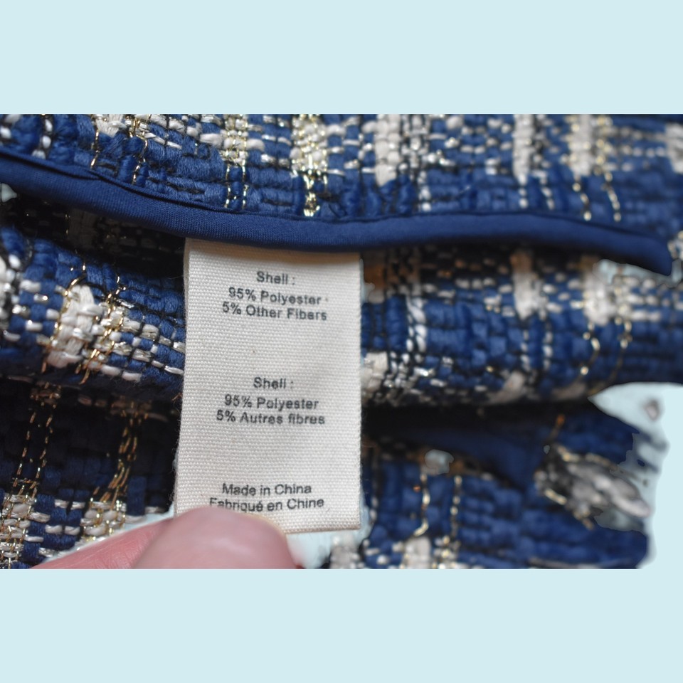 L'Agence Coat Women's Size 2 Blue Tweed Zuri Half Duster Blazer Jacket ...