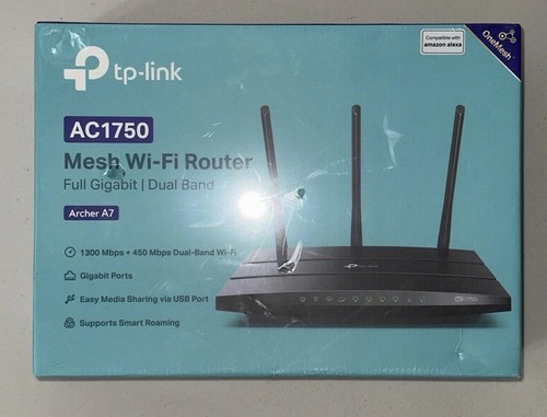 NEW TP-Link Archer A7 AC1750 Wireless Dual-Band Gigabit Router One Mesh - Black | eBay