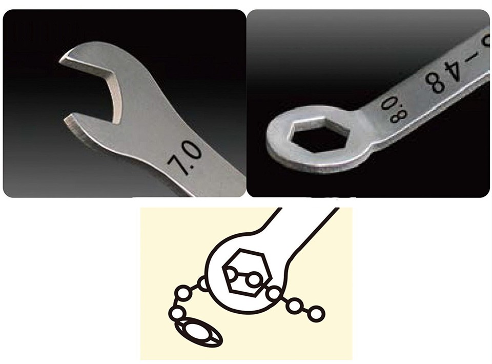 SUPER SLIM METRIC SPANNER SET stainless, small sizes thin slender ...