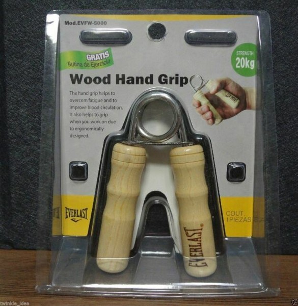 Everlast Wooden Handles Extra Hand Grips Strong Power Exercise ...