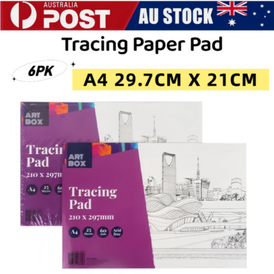 6 x A4 Tracing Paper 60gsm Sketching Overlays Transparent Paper Art ...