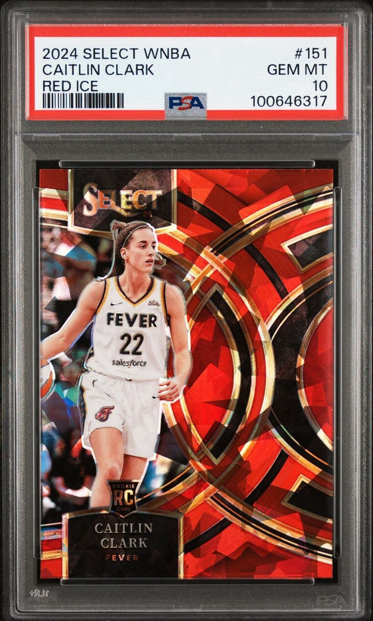2024 Panini WNBA Select CAITLIN CLARK #151 ROOKIE RED ICE PRIZM Fever ...
