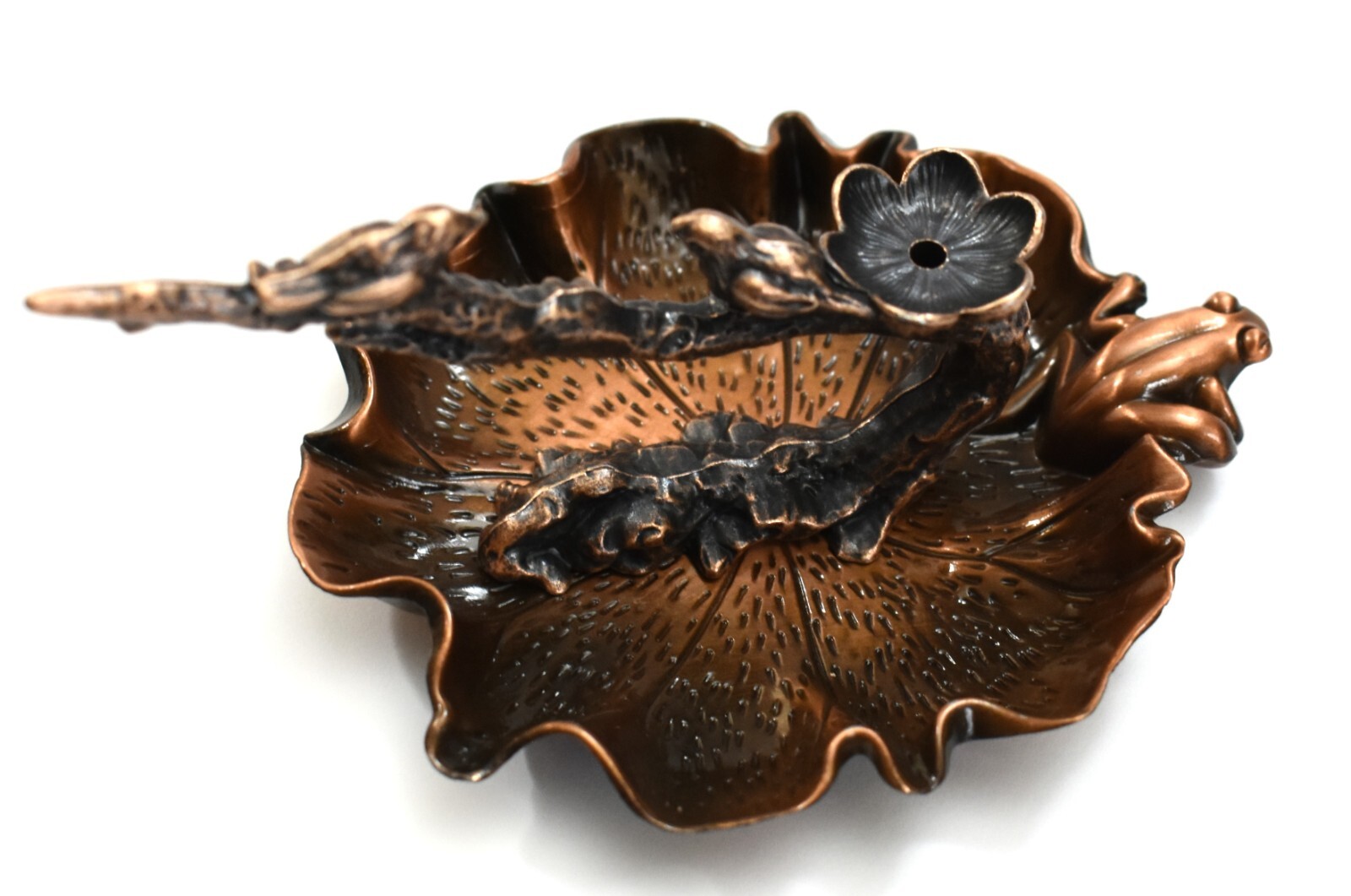 Chinese Rich Prosperous Lotus Incense Burner Censer, Tray Handmade Moon ...