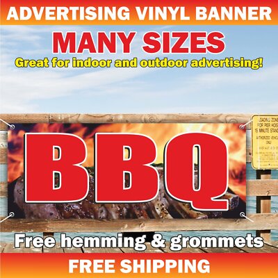 BBQ Advertising Banner Vinyl Mesh Sign HOT WINGS Chicken Street Food ...