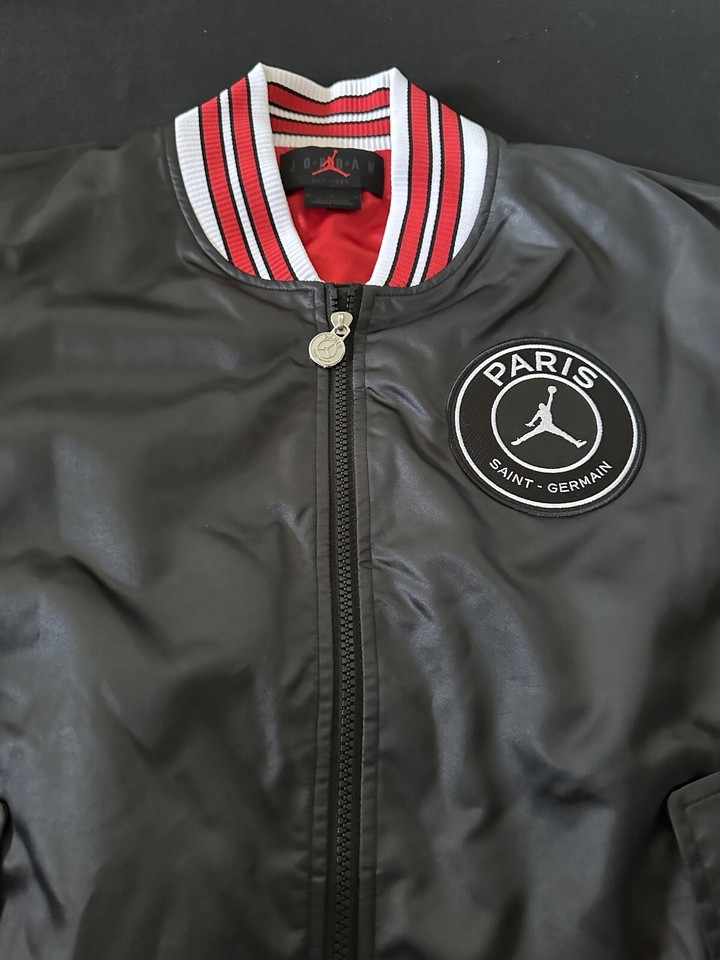 Nike Jordan PSG Paris Saint Germain Polyester MA-1 Bomber Jacket L ...