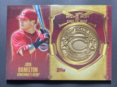 2015 Topps JOSH HAMILTON First 1st Home Run Gold Medallion Coin FHRM ...