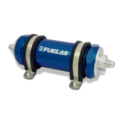 Fuelab Fuel Filter 82810-3-10-8; 40 Microns Blue Aluminum for Gas, E-85 ...
