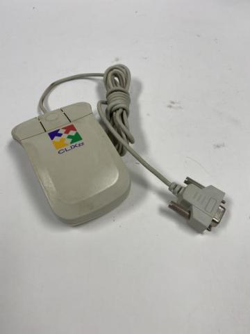 Vintage CLIX es Jx Computer Mouse 3-Button 9-Pin Serial Grey/White ...