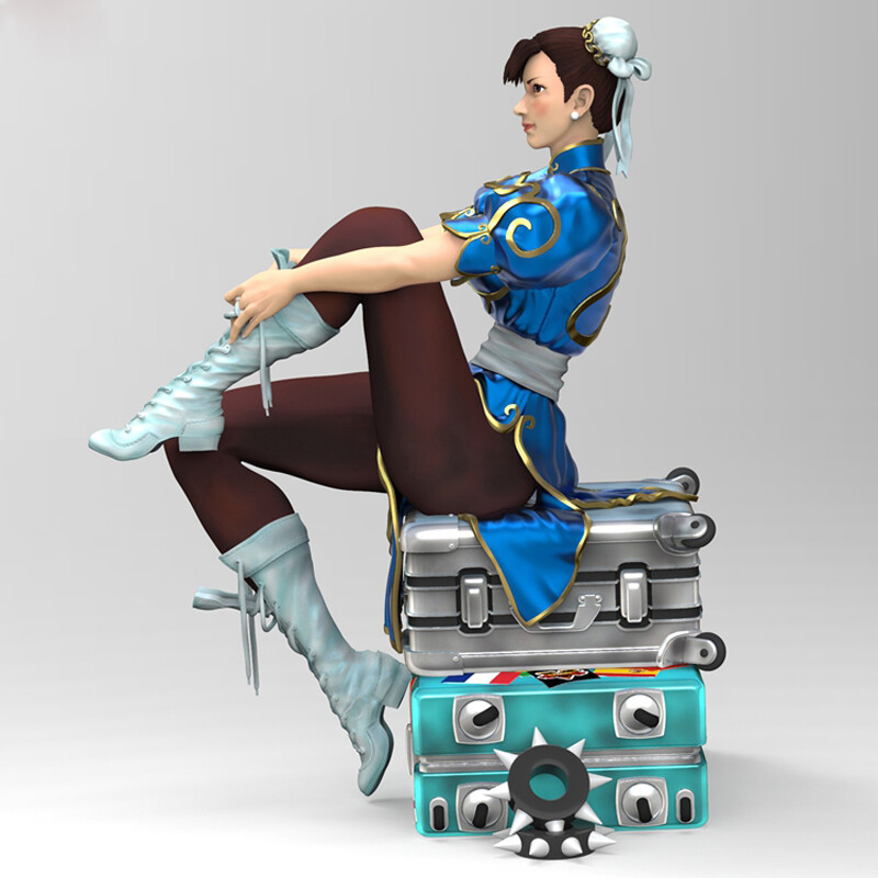 Chun Li 1/8 1/6 3D Print Figure Model Kit Unpainted Unassembled Garage ...