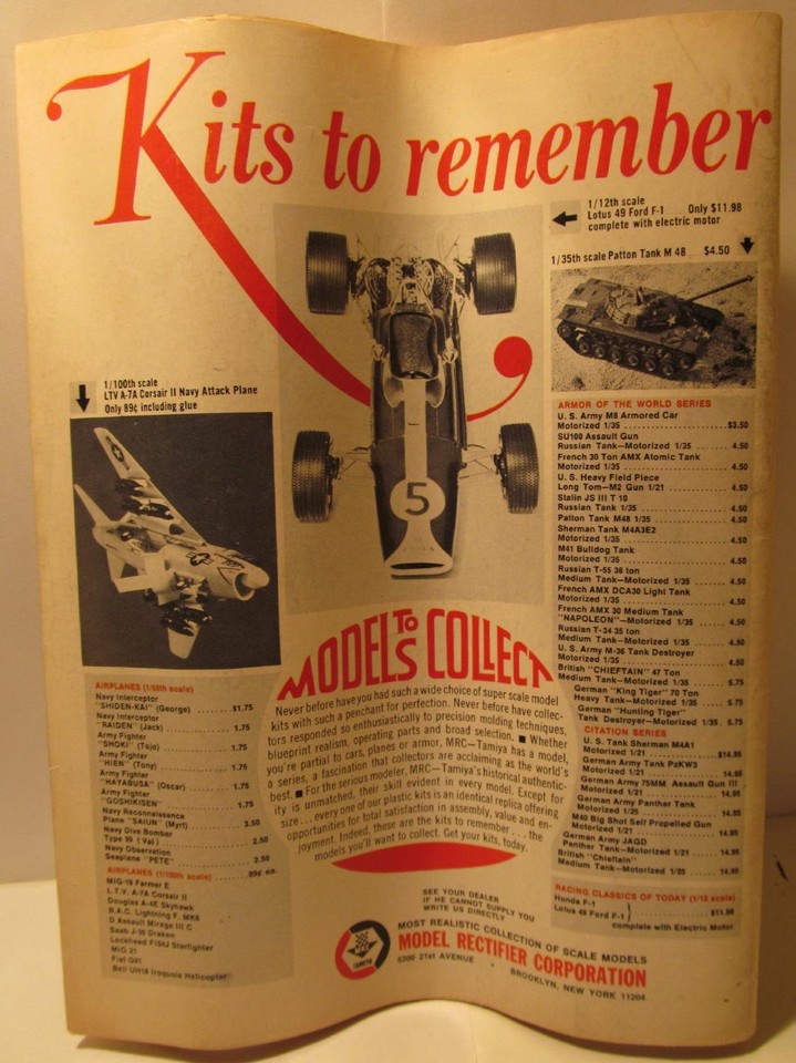 Model Car Science Magazine, February 1969, 1/32 Home Set Car Mods, HO ...