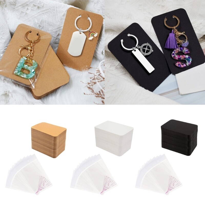 Stylish Kraft Paper Keychain Card Portable Keychain Display Cards ...
