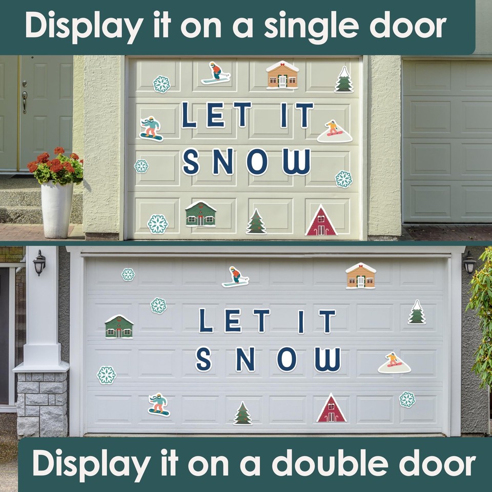 Let It Snow Christmas Magnetic Garage Door Decor – Printed in USA ...