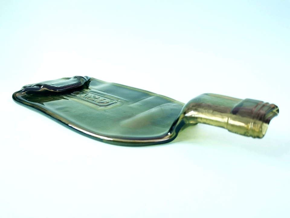 PRE OWNED KILN MELTED GLASS RICARD BOTTLE TRAY PLATTER TRINKET KEY DISH ...
