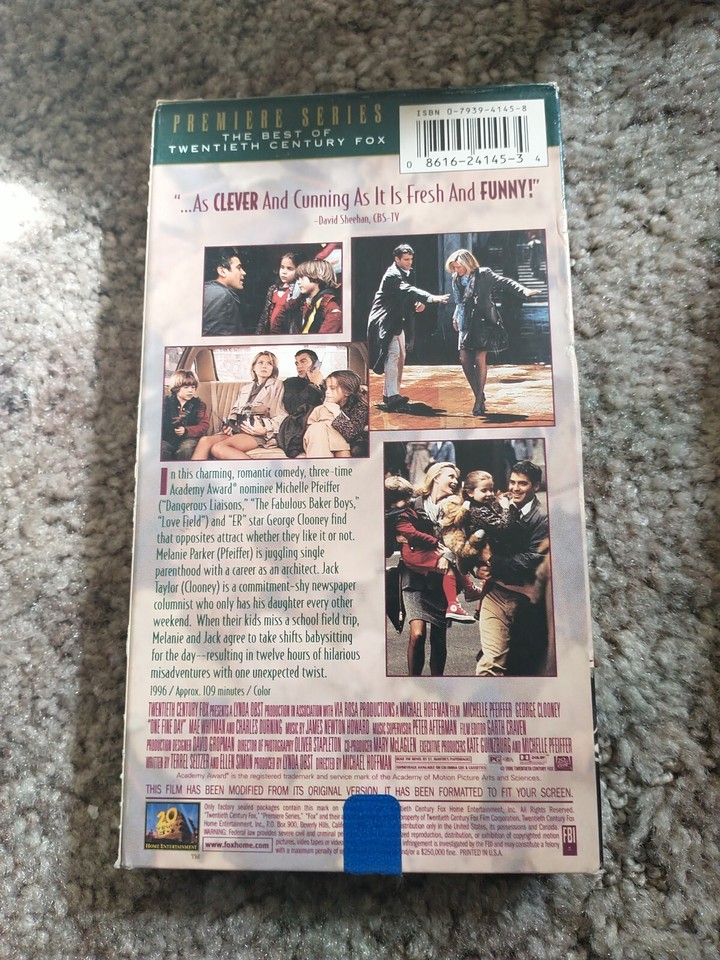 One Fine Day (VHS, 1997, Premiere Series) 86162414534| eBay