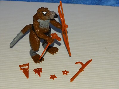 TMNT TEENAGE MUT NINJA TURTLES * ORIGINAL '88 FIGURE SPLINTER & WEAPONS ...