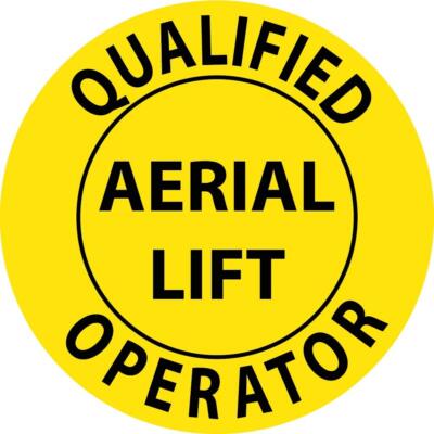NMC HH84R Safety Sign Hard Hat Label, Qualified Aerial Lift Operator, 2 ...