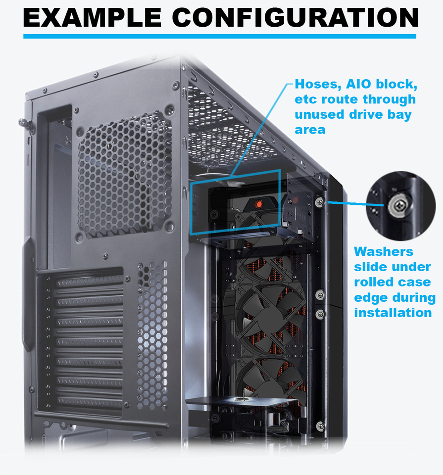 Fractal Design Focus G, Radiator Adapter Mounting Bracket, 360 Radiator ...