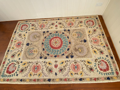 WOOL RUG HANI FLORAL MULTICOLOURED DUNELM, 5FT X 7.5FT, 160 x 23CM EX ...