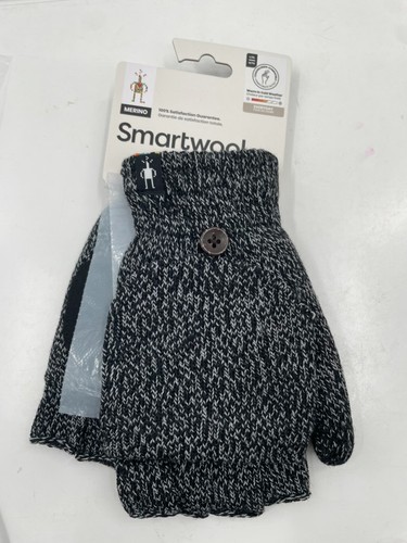 NWT Smartwool Cozy Grip Flip Mittens L/XL Black Polyester/Merino Wool ...