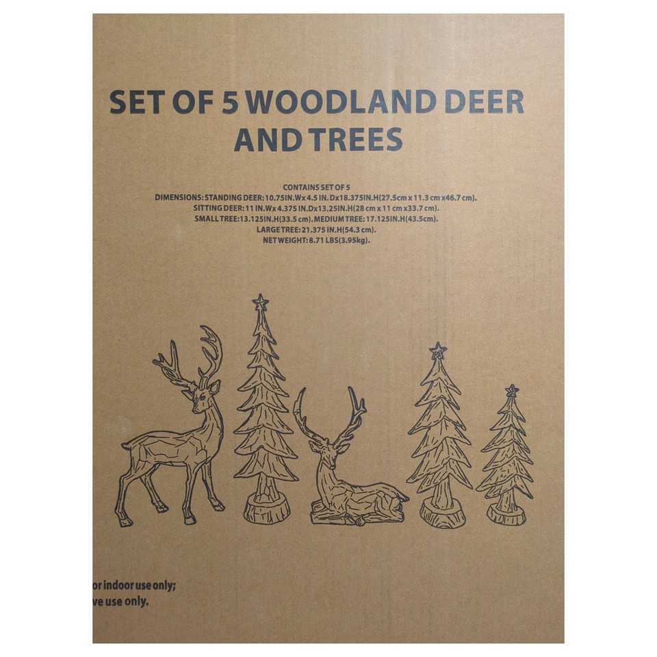 Member's Mark Resin Deer and Tree Decor, Set of 5 193968498047| eBay