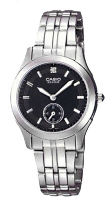 Casio Beside BEL115D-1A Ladies Black Dial Stainless Steel Dress Watch ...