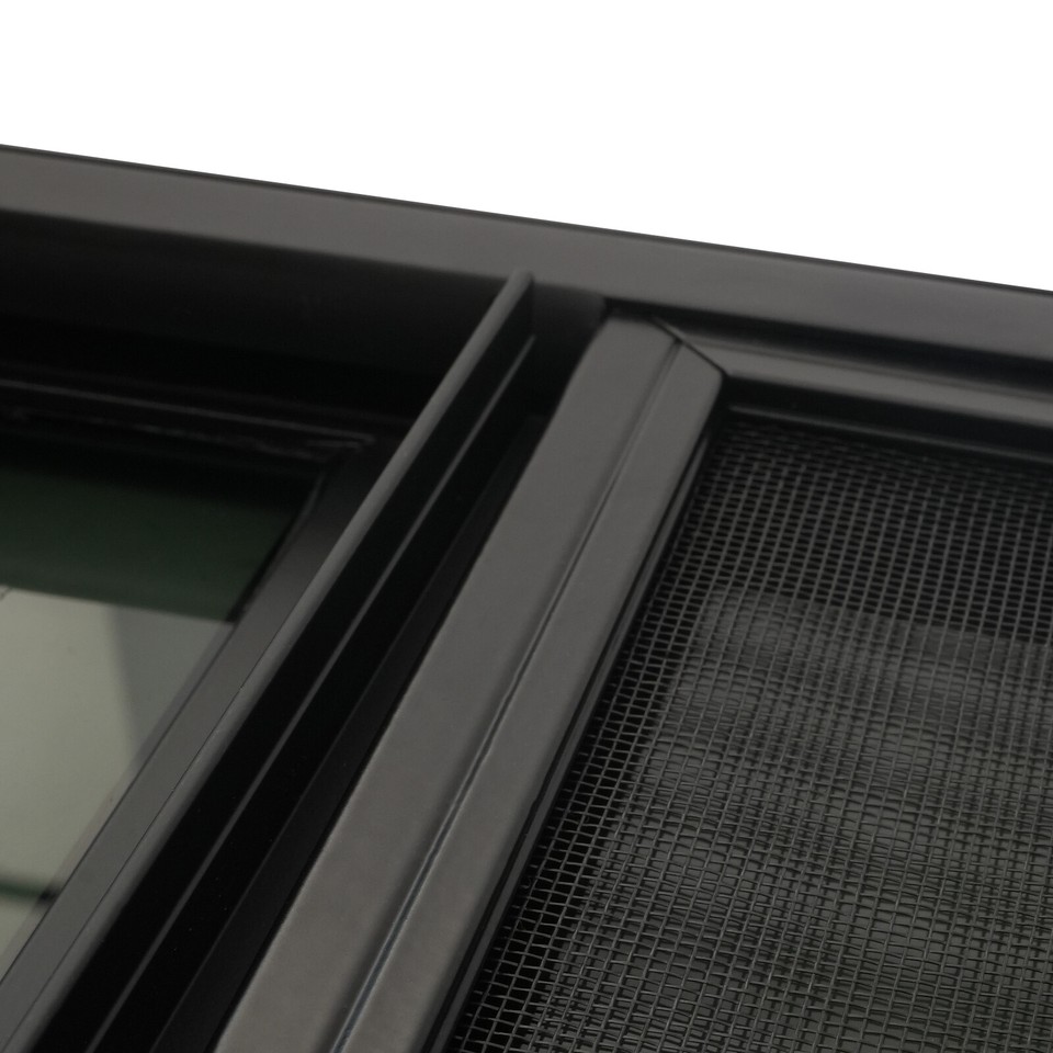 Horizontal Privacy Sliding Window w/Trim Ring Black 24"X 20" Universal ...