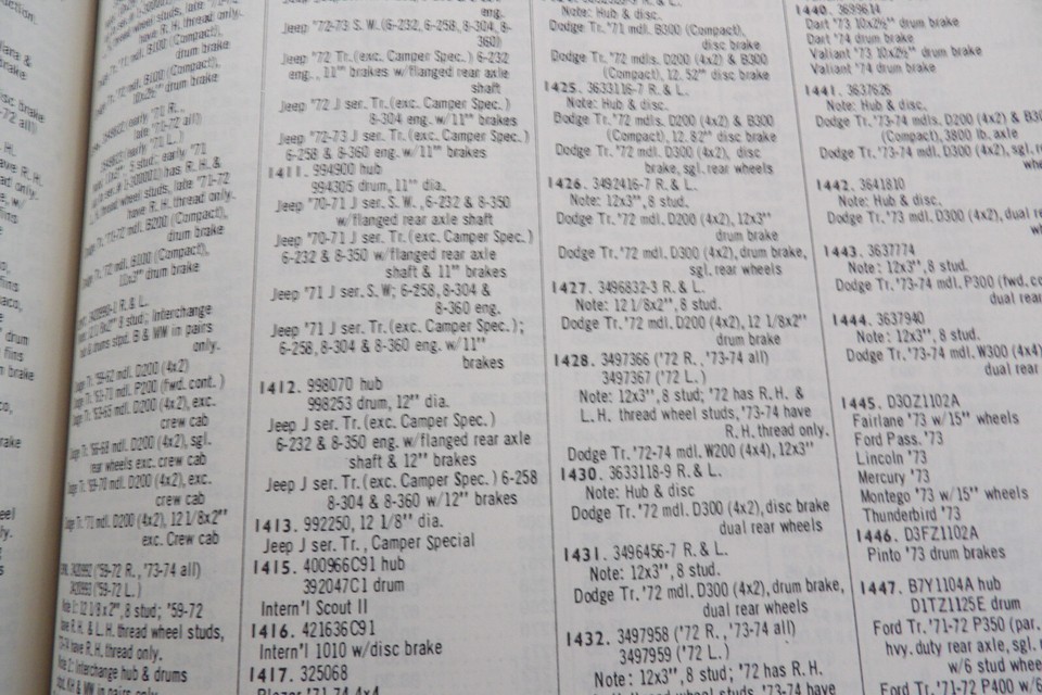 HOLLANDER INTERCHANGE MECHANICAL 40TH Auto Truck Parts EDITION 1974 | eBay