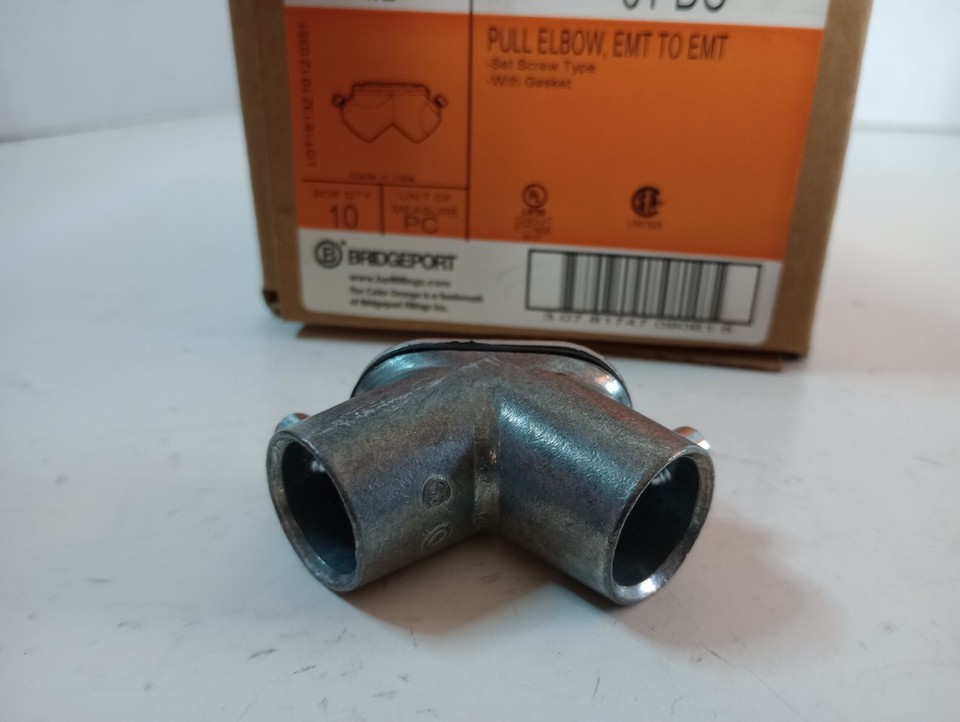 Bridgeport 61-DC, 1/2", Set Screw Female/Female, 90D, EMT Pull Elbow ...