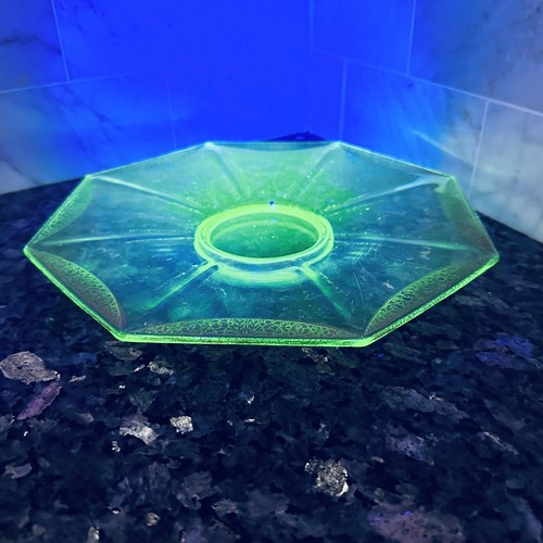 Rare Vintage Tiffin Franciscan Rambler Rose Uranium Green 10” Octagon ...