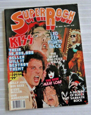 Vintage Magazine Super Rock 1979 KISS Billy Joel Meat Loaf Led Zep ...