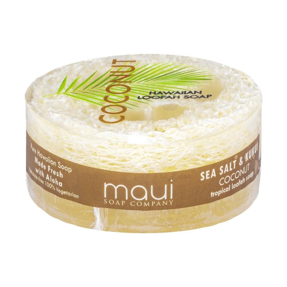Maui Soap Co Loofah Soap – Coconut with Sea Salt & Kukui Oil | eBay