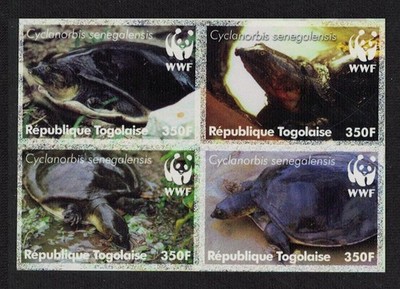 Togo WWF Senegal Flapshell Turtle Block of 4 IMPERF 2006 MNH MI#3337 ...