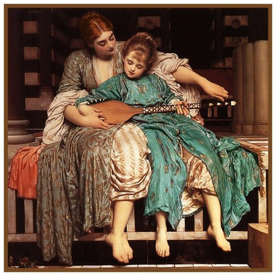 The Music Lesson inspired by Frederic Leighton Counted Cross Stitch ...