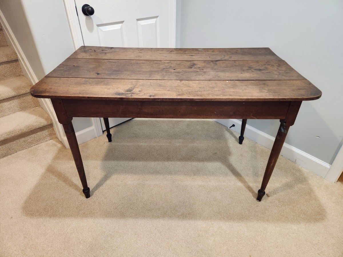 Primitive Antique Farm Table Primitive – Round Dining Table