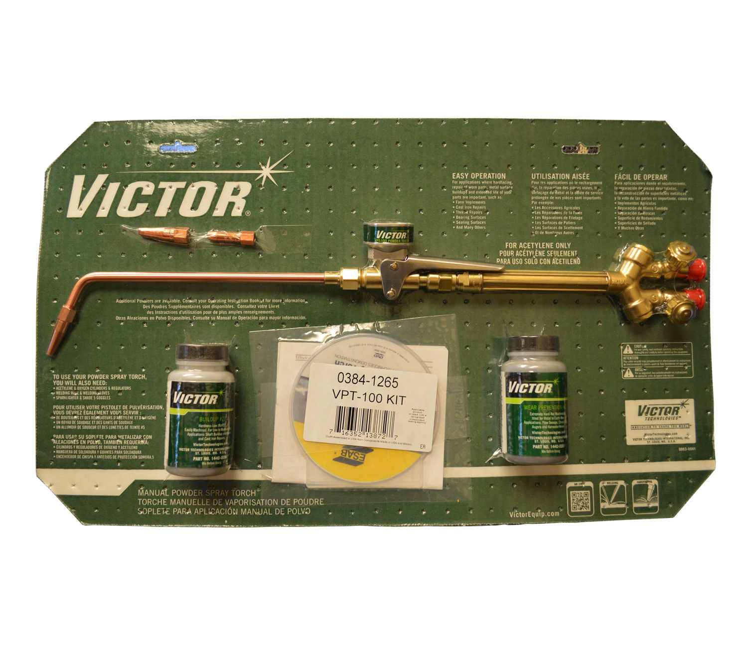 VICTOR Powder Spray Torch Kit Vpt-100 100fc Handle 0384-1265 for sale ...