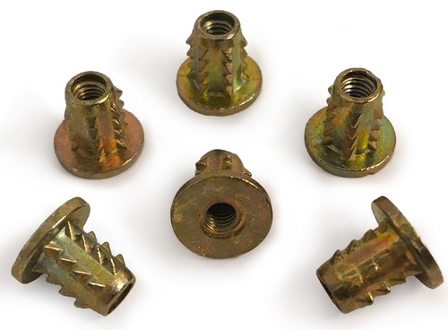 M3 x 8mm Headed Knock In Threaded Wood Inserts Type B Chipboard Yellow ...