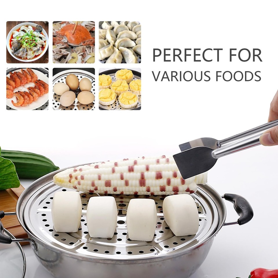 ICSTM Steamer Rack,Round Stainless Steel Steaming Rack Steam Tray with ...