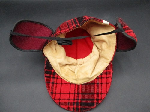 Vintage Lee Jeans Red Plaid Corduroy Cap Hat w/ Ear Flaps Grumpy Old ...