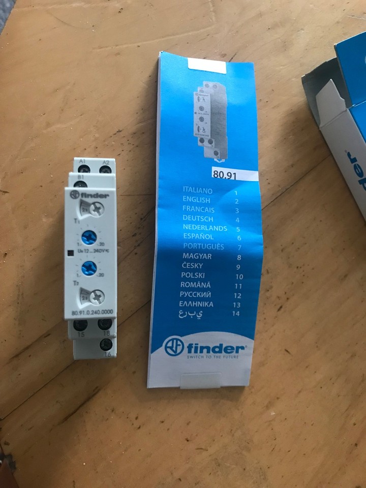 Finder 16A Monofunction Modular Timer SPDT-CO 400VAC 80.91.0.240.0000 ...