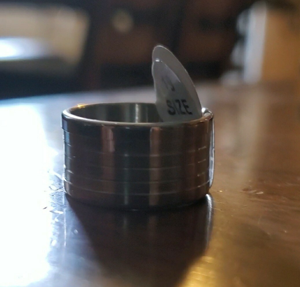 Solid Stainless Steel Ring Statement Ring Size tag 19 its a 9 and a ...