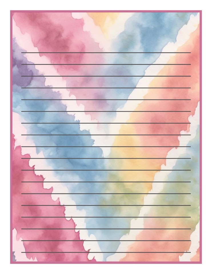 25 Sheets Letter Writing Paper Tie Dyed Color Stationery - Nostalgia ...