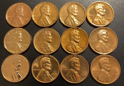 1956-1967 Proof & SMS Lincoln Wheat & Memorial Gem Pennies From Phila ...