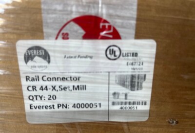 1 box of 20 K2 Rail Connector Cross Rail 44-X Mill Solar Mount PN ...