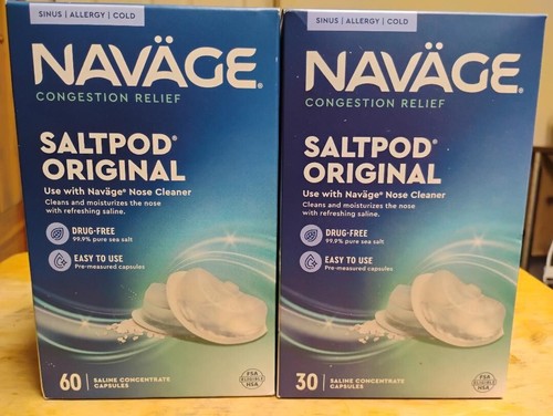NEW Navage Nasal Care Original 90 Saltpods Exp 5/28 **2-Day Priority ...