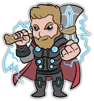 Avengers Thor Cartoon Sticker Bumper Decal - ''SIZES'' | eBay