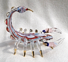 Blue Maroon SCORPION hand blown art glass figure 4 inch gold trim ...