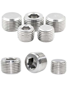 1/8" 1/4" 3/8" 1/2" 1" BSP Stainless Steel Internal Hex Male Blanking ...