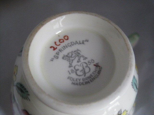 Foley England Fine Bone China Cup & Saucer Springdale Pattern Hand ...